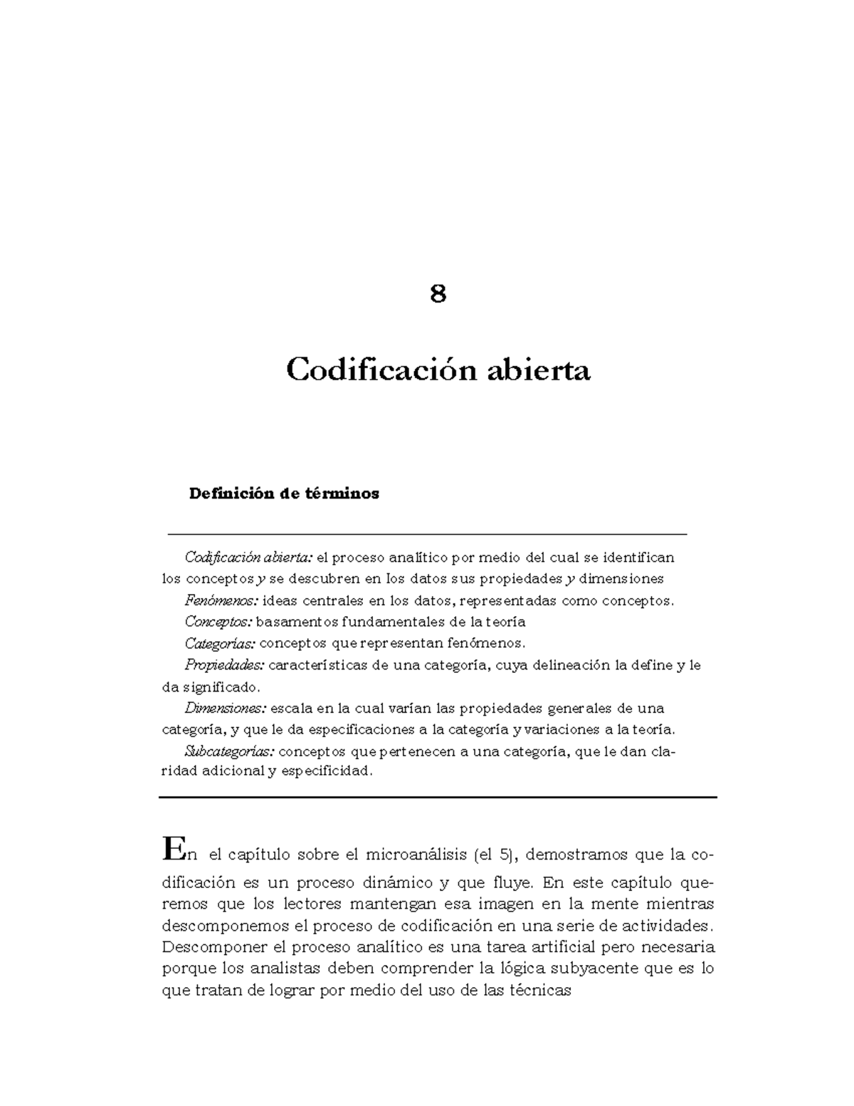 Strauss-Corbin Codificacion abierta - Codificación abierta Definición ...