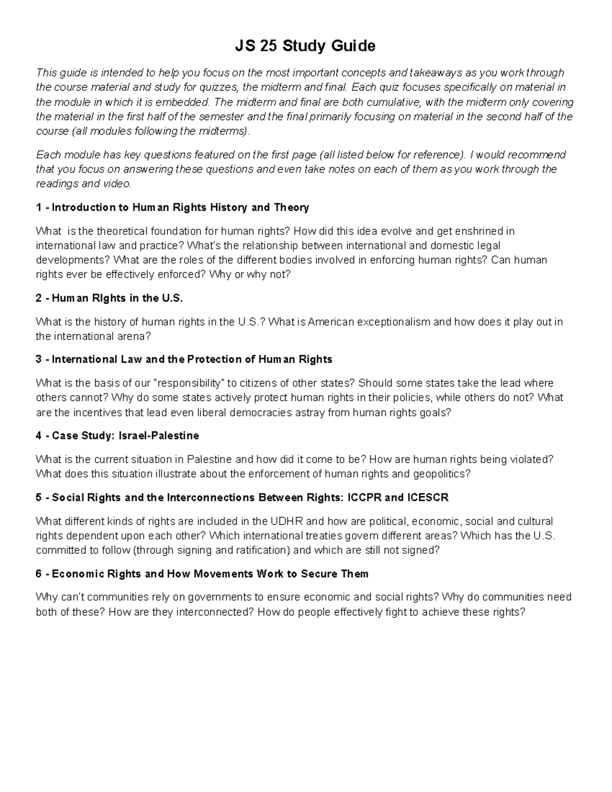 JS 25 Study Guide - JS 25 Study Guide This guide is intended to help ...