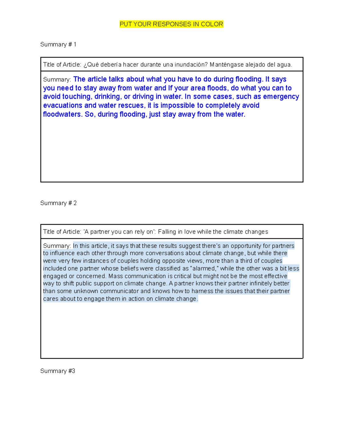 [Template] Science World Current Events - PUT YOUR RESPONSES IN COLOR ...