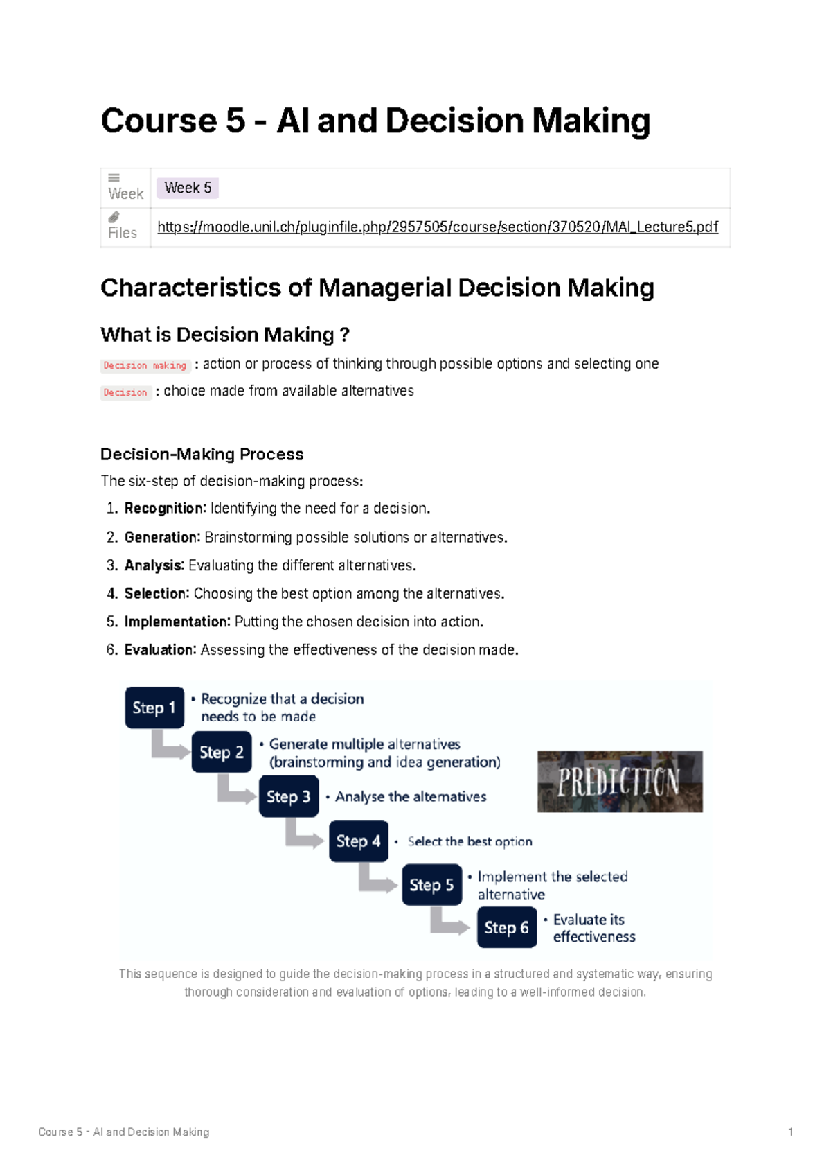 MAIO - Course 5 - Decision Making - Course 5 - AI and Decision Making ...