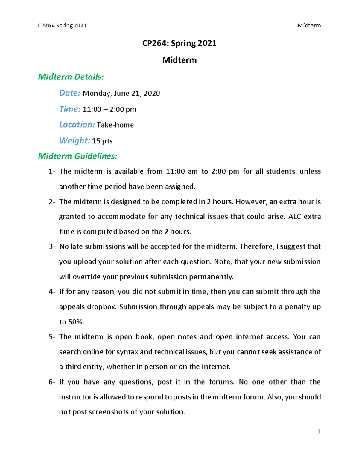 Midterm CP264 spring 2021 - CP214 - WLU - Studocu