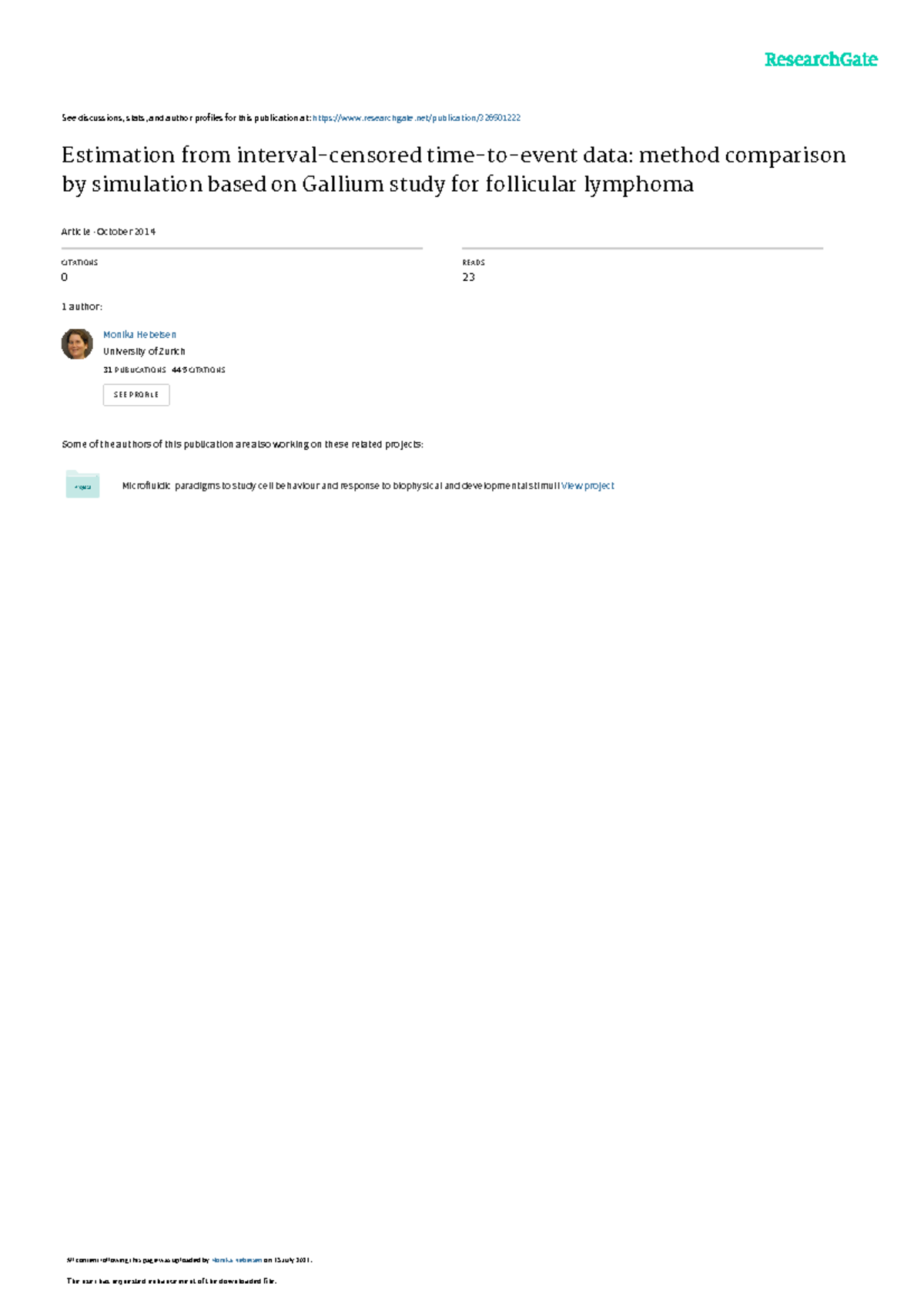 Estimation from interval-censored time-to-event da - See discussions, stats, and author profiles ...