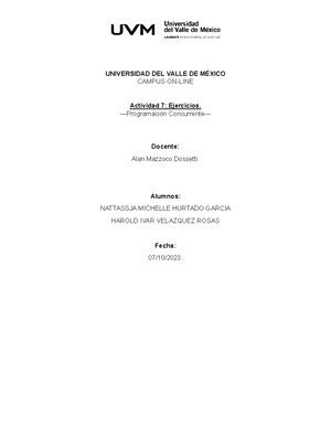 A8 JEGP - actividad 8 - Actividad 8. Cuadro comparativo MATERIA: PROGRAMACION CONCURRENTE ...