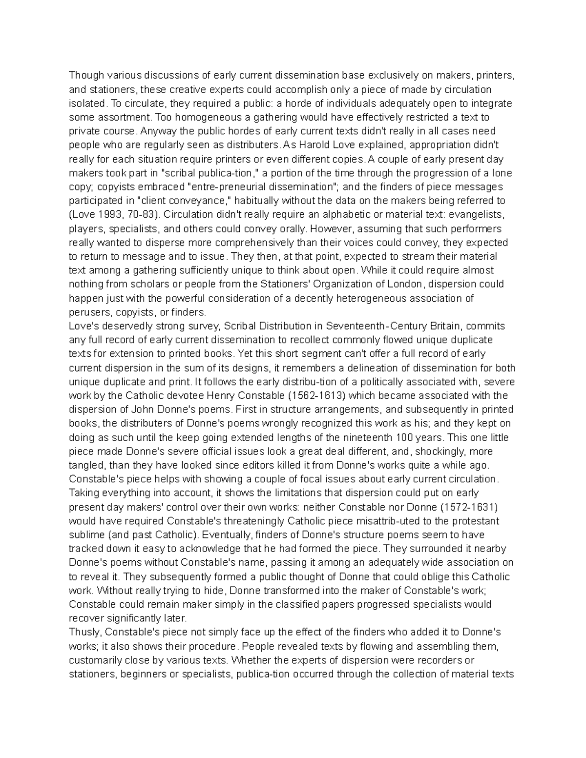 English Renaissance Chpt 20 notes - Though various discussions of early ...