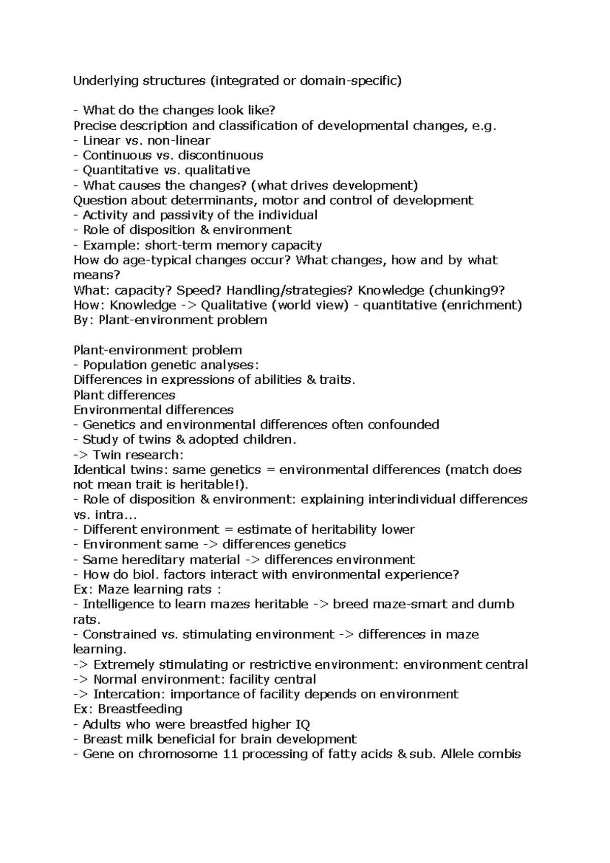 Underlying structures - Linear vs. non-linear Continuous vs ...