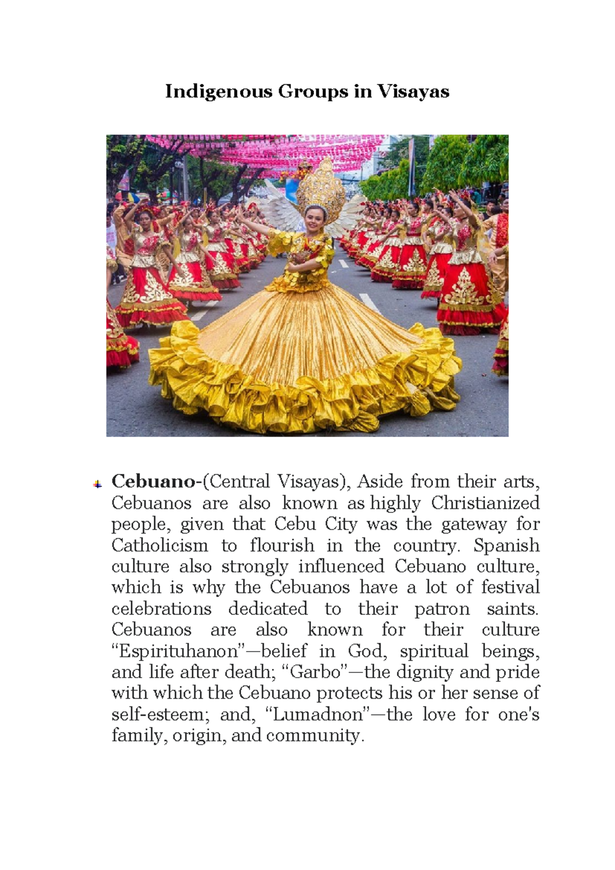 Indigenous Groups in Visayas - Indigenous Groups in Visayas Cebuano ...