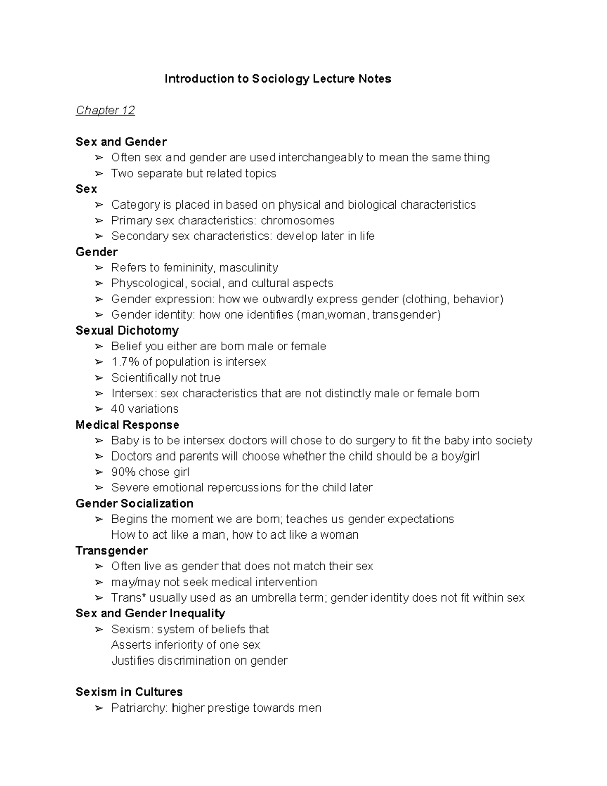 Socio 12-End - Katherine Bullock Notes - Introduction to Sociology ...