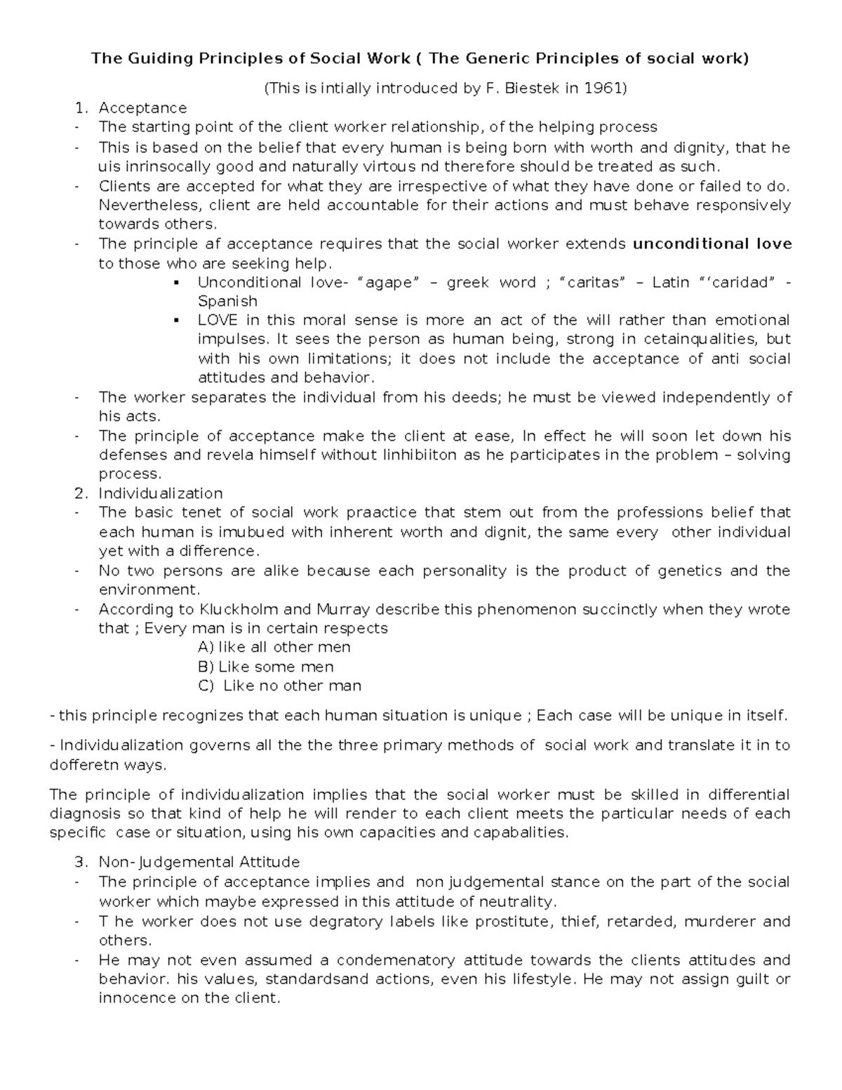 Generic Principles in Social Work - The Guiding Principles of Social ...