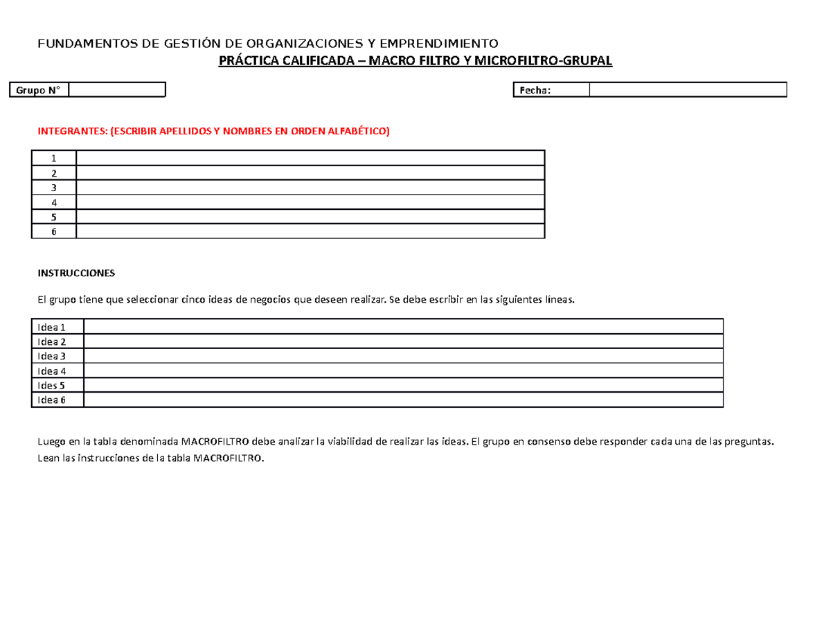 Macro Filtro Y Microfiltro - FUNDAMENTOS DE GESTIÓN DE ORGANIZACIONES Y ...
