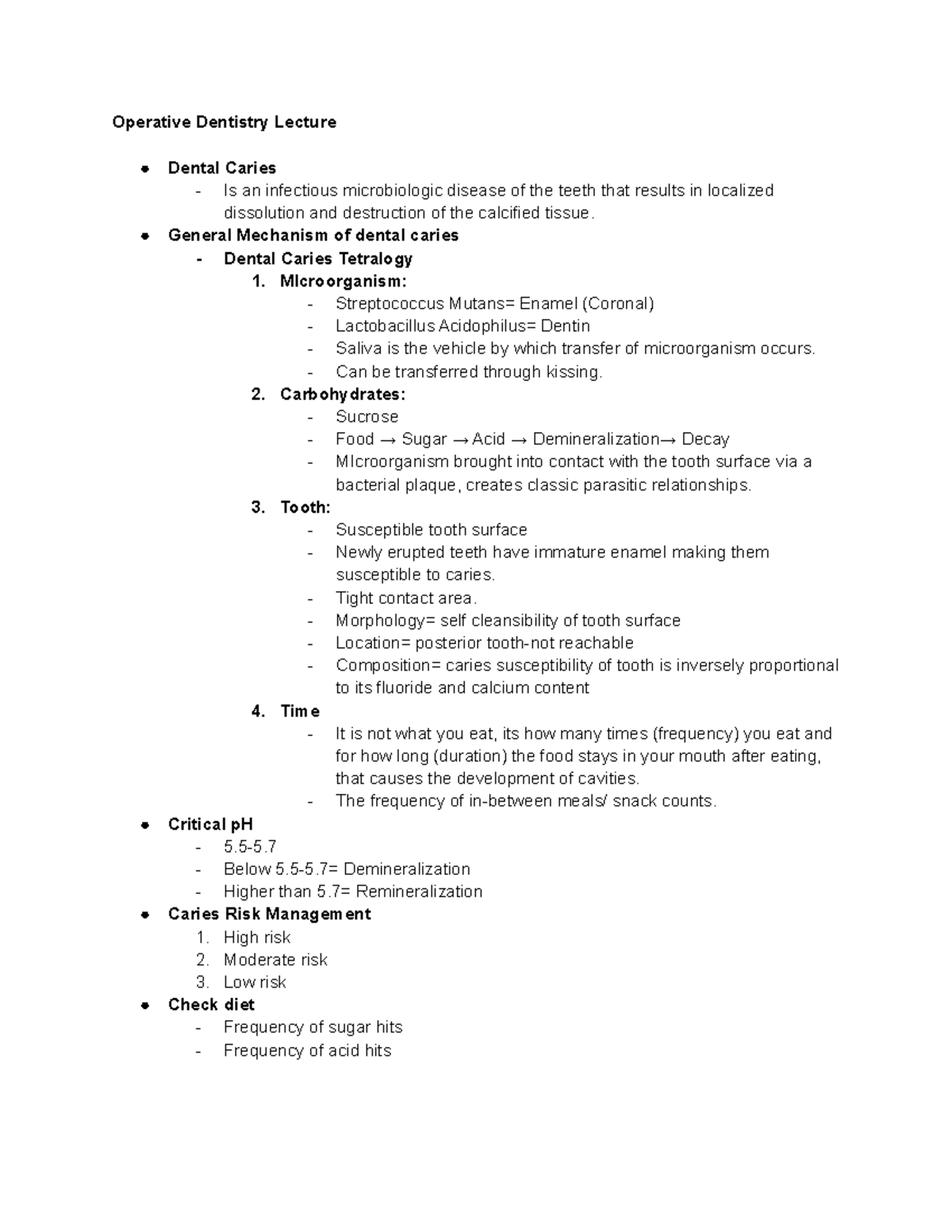 OPD Lec with sample questions - Dentistry - Studocu