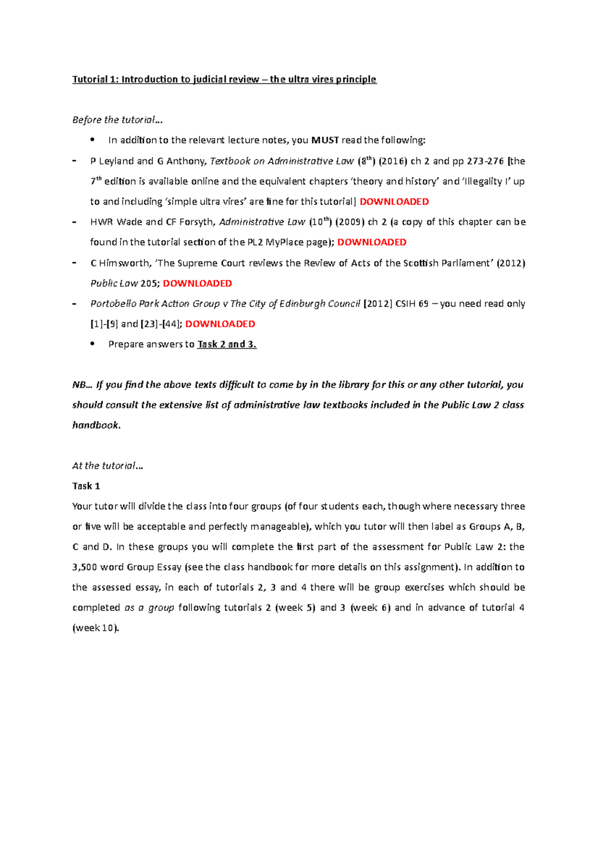 Tutorial 1 - brief answers - Tutorial 1: Introduction to judicial ...