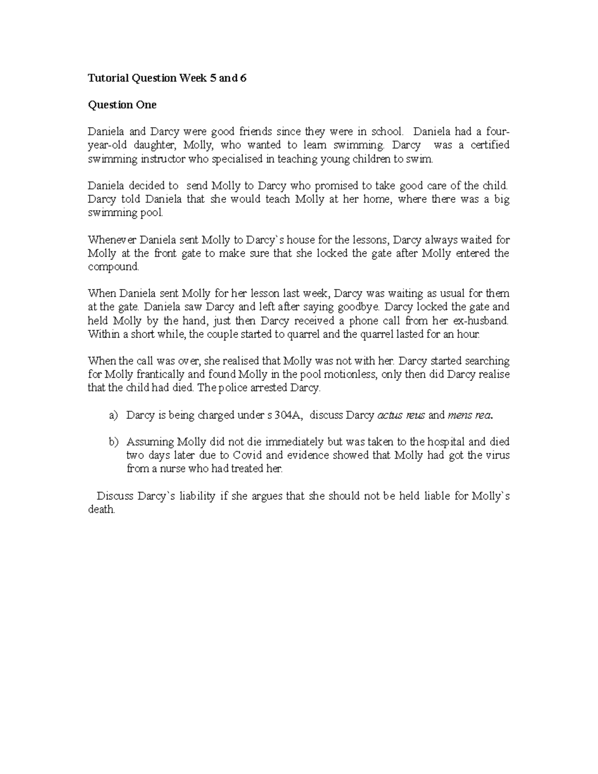 383128 Tutorial Questions 5 and 6 - Tutorial Question Week 5 and 6 ...
