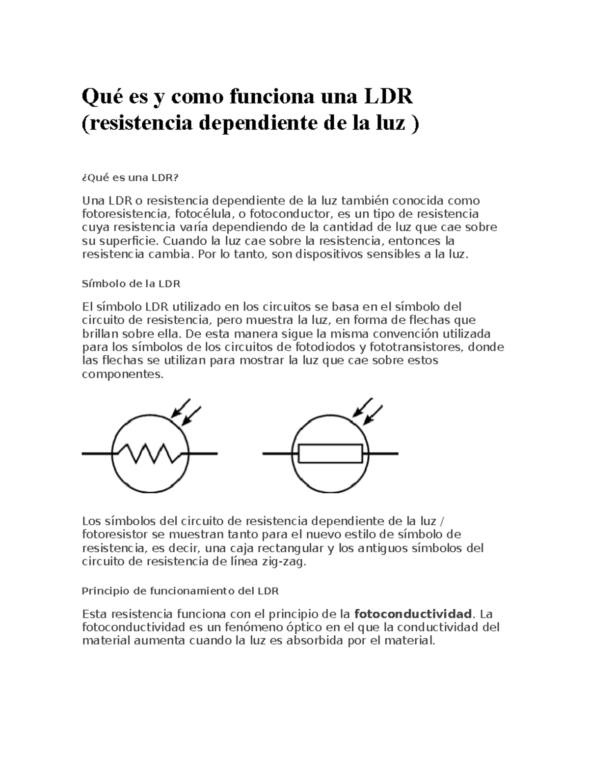 Qué es y como funciona una LDR - Qué es y como funciona una LDR ...