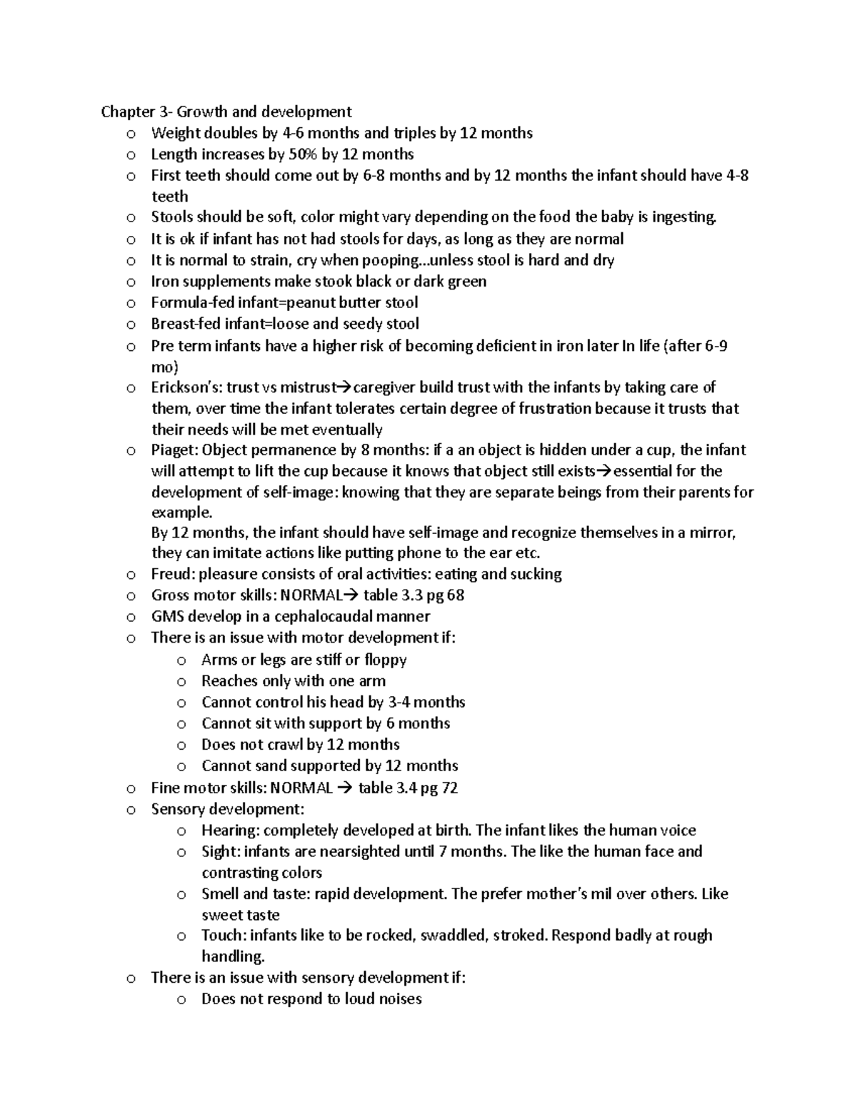 Chapter 3 PEDS - toddler unit notes - Chapter 3- Growth and development ...
