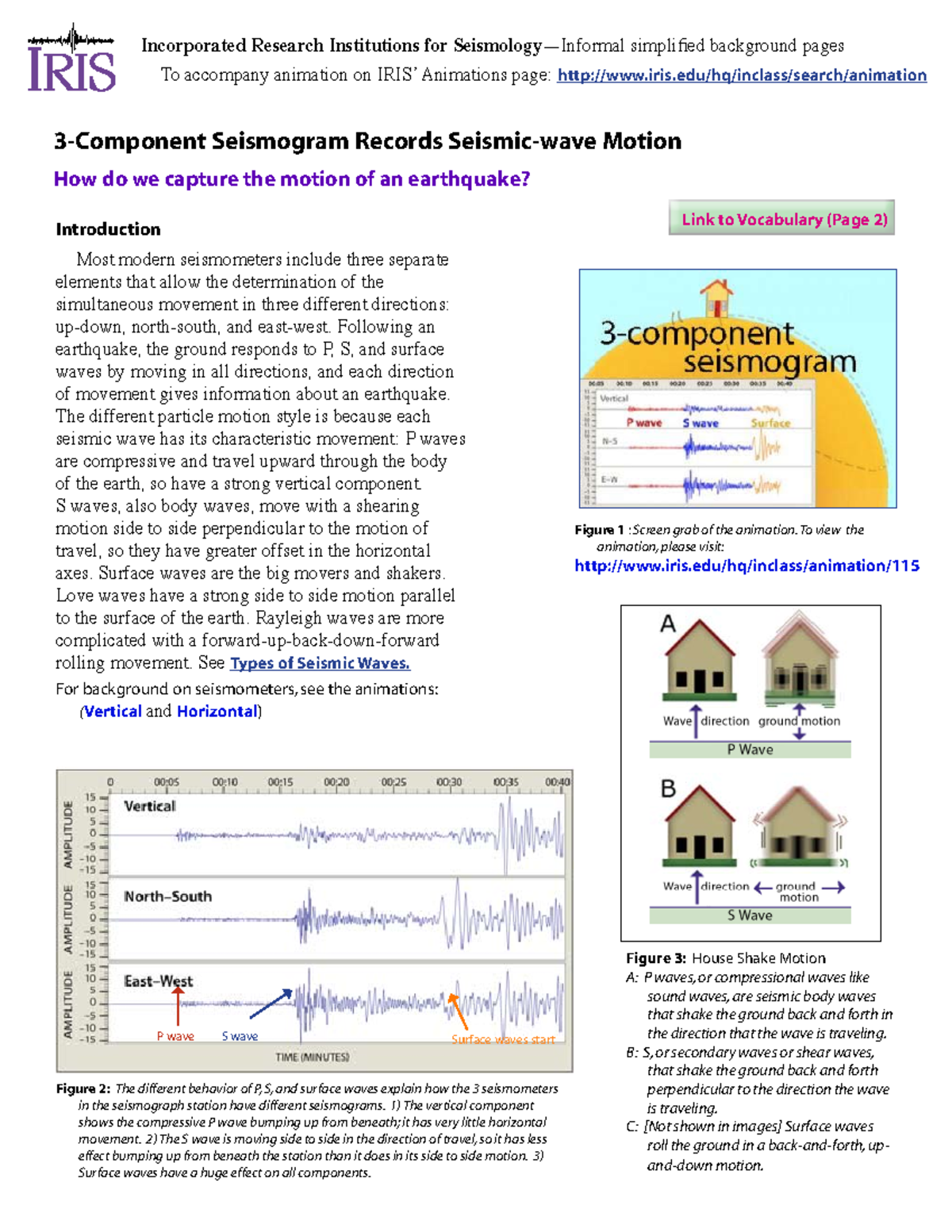 3 Component Seismogram Background - Introduction Most modern ...