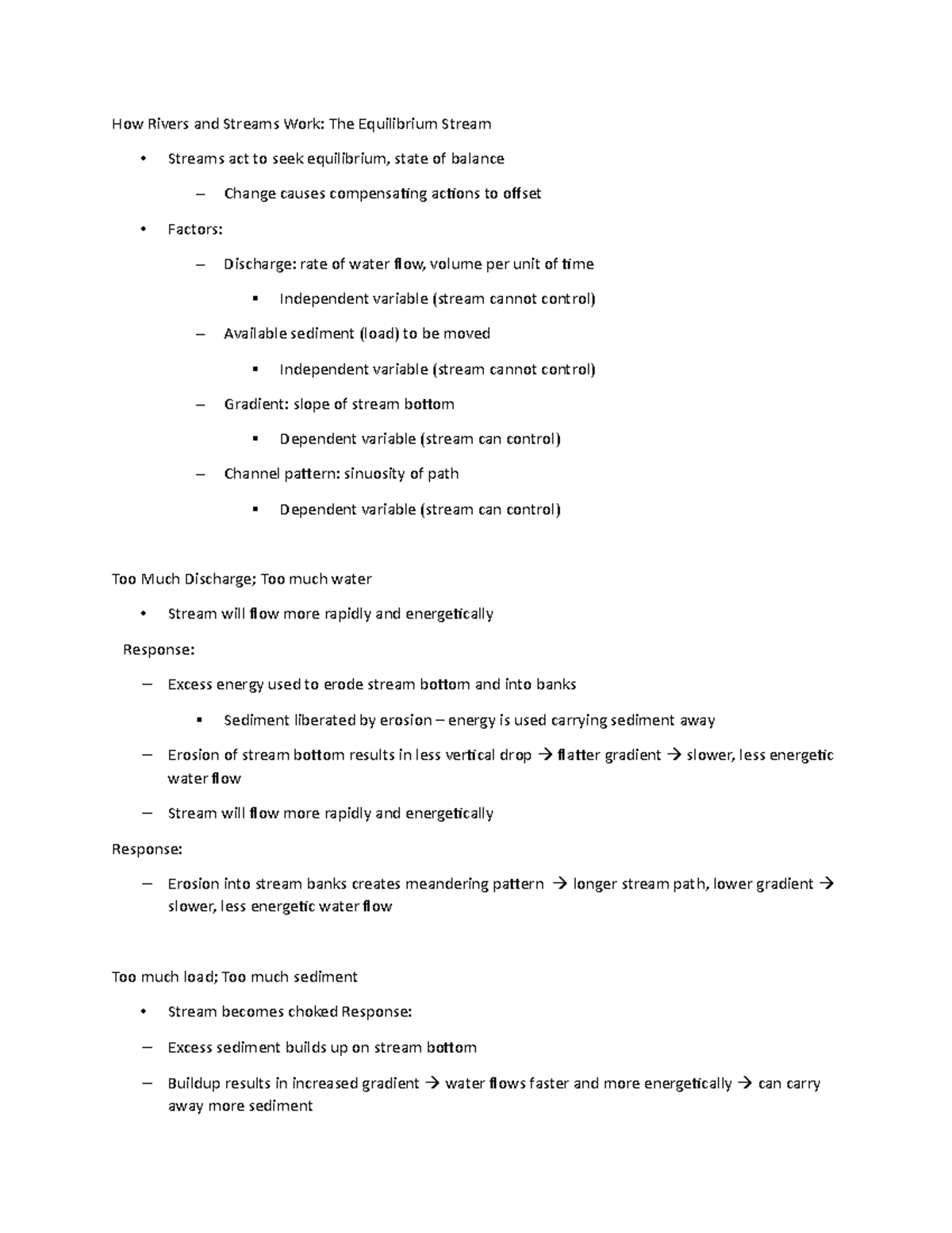 Lecture Notes 8 a - How Rivers and Streams Work: The Equilibrium Stream ...