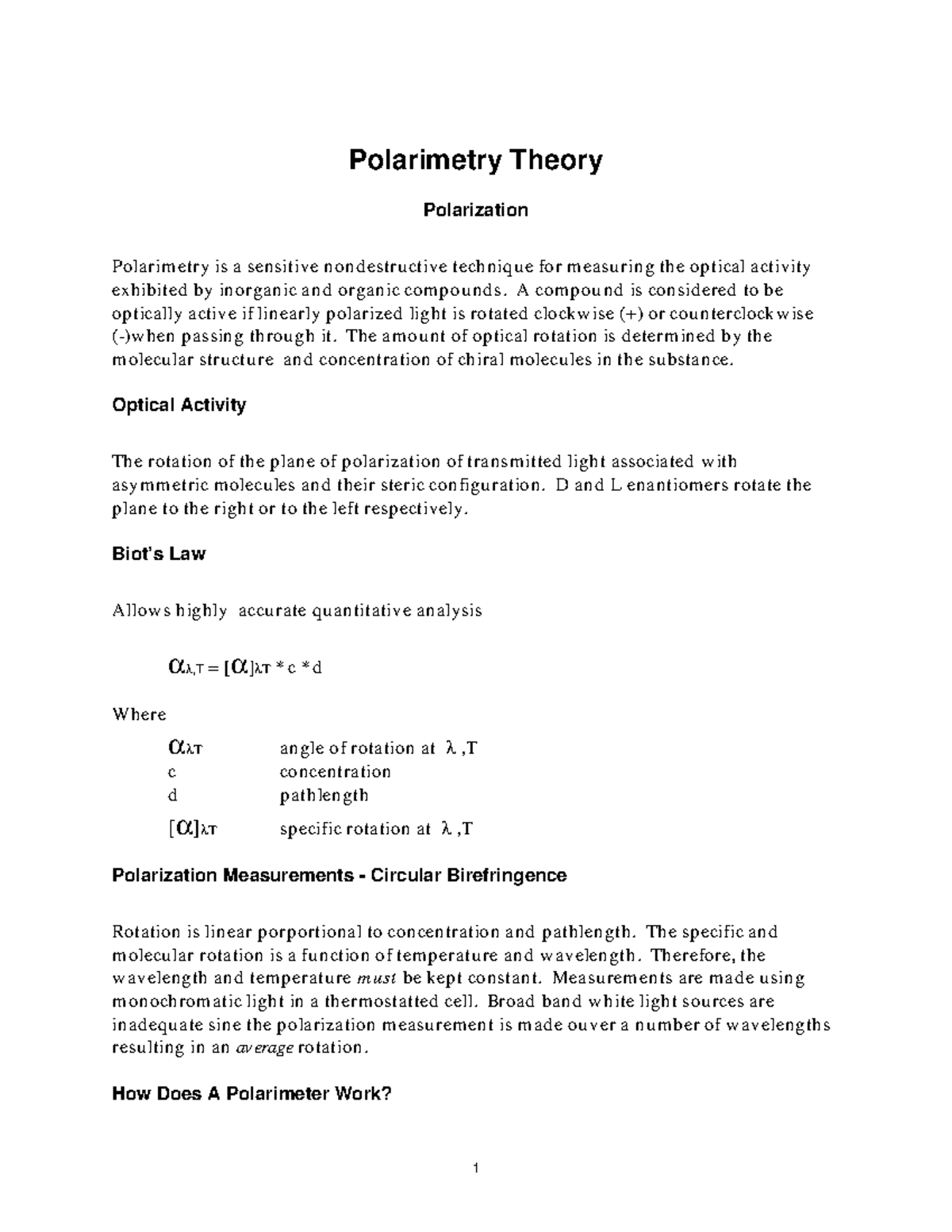 Polarimetry Theory - Polarimetry Theory Polarization Polarimetry is a ...