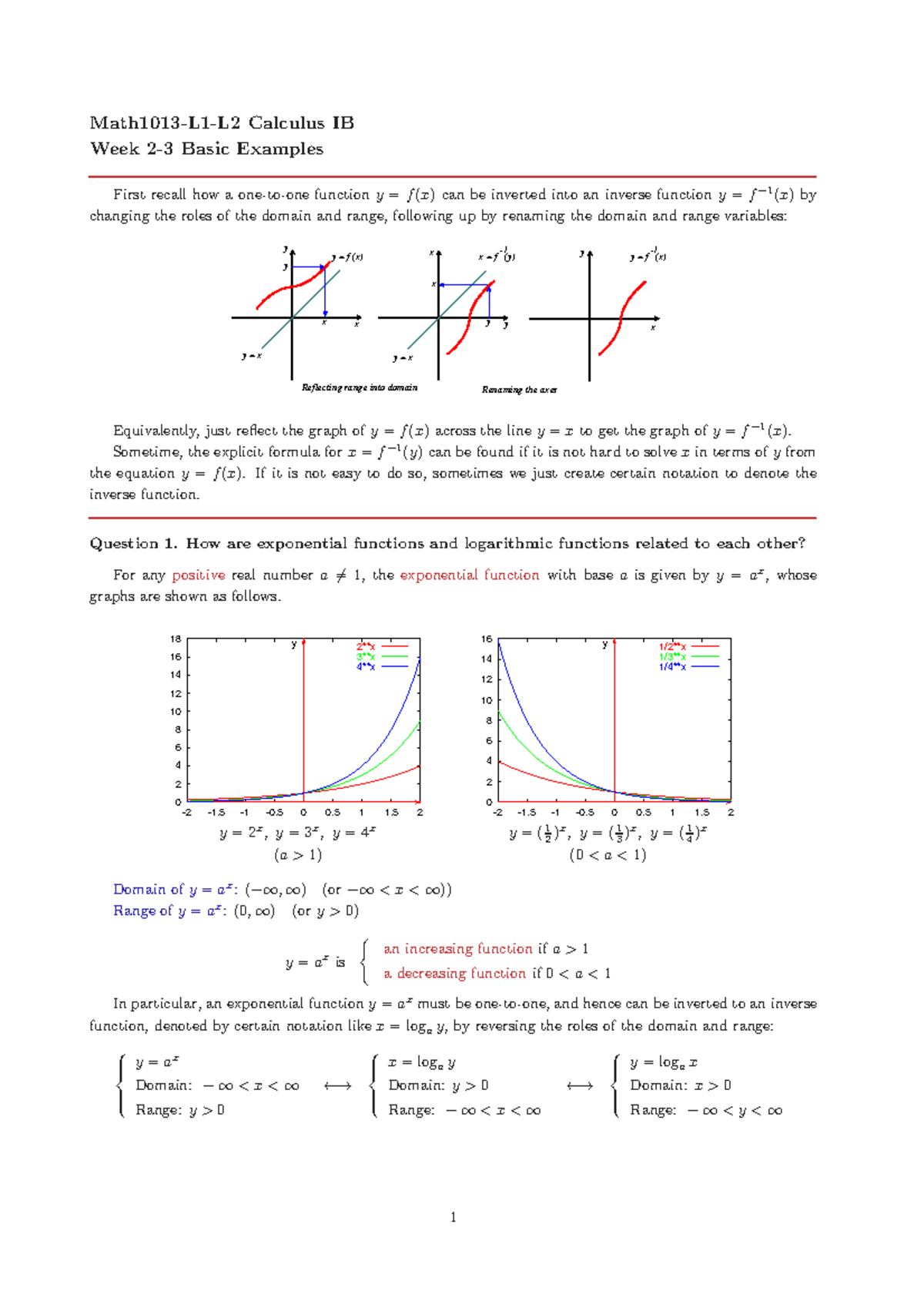 Notes 4 (Ellen) - tutorial - Math1013-L1-L2 Calculus IB Week 2-3 Basic ...