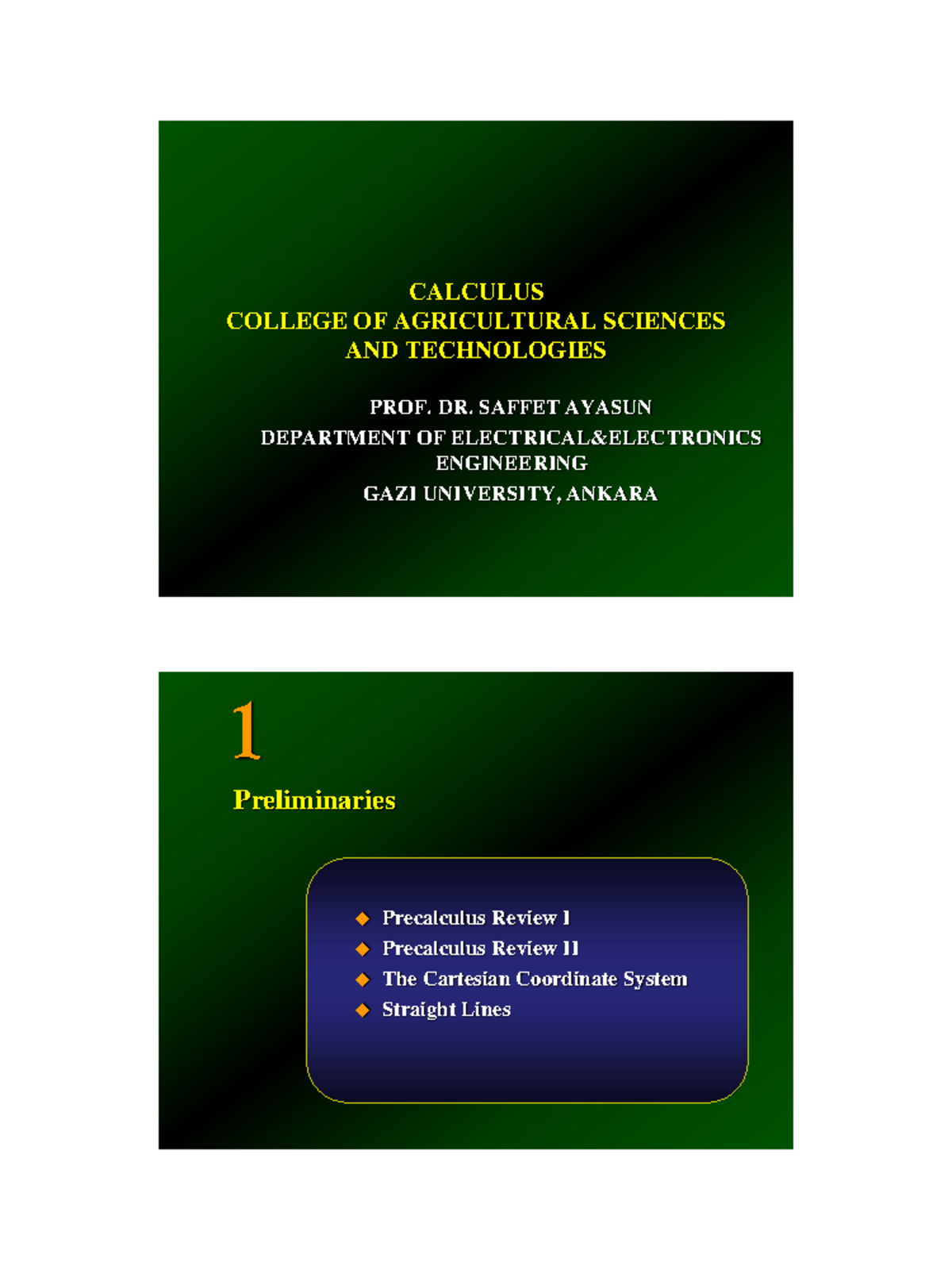 Week 1 introduction calculus - CALCULUS COLLEGE OF AGRICULTURAL ...