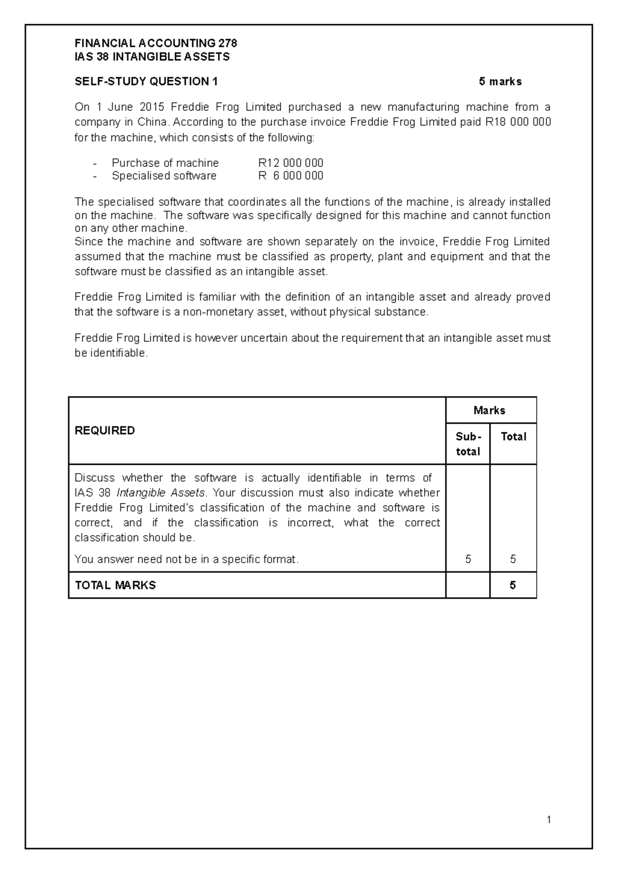 IAS 38 - Self-study questions 2023 - IAS 38 INTANGIBLE ASSETS SELF ...