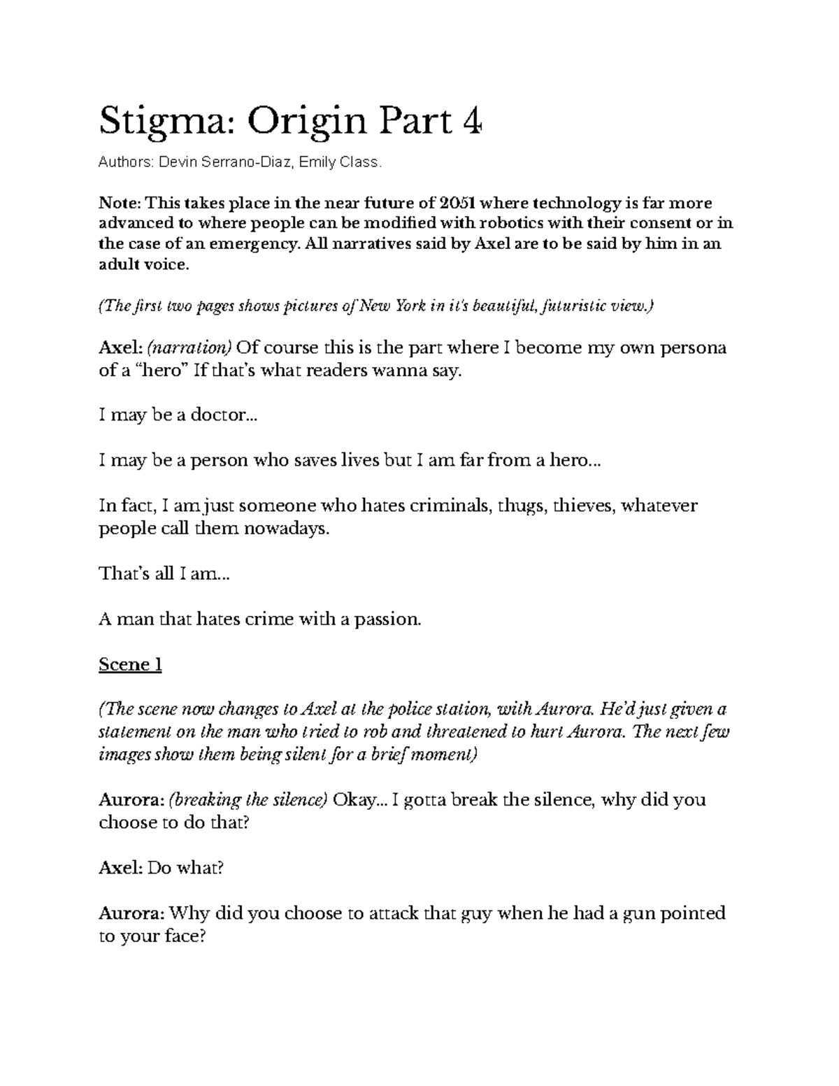 Stigma Origin Part 4 - Google Docs - Stigma: Origin Part 4 Authors ...