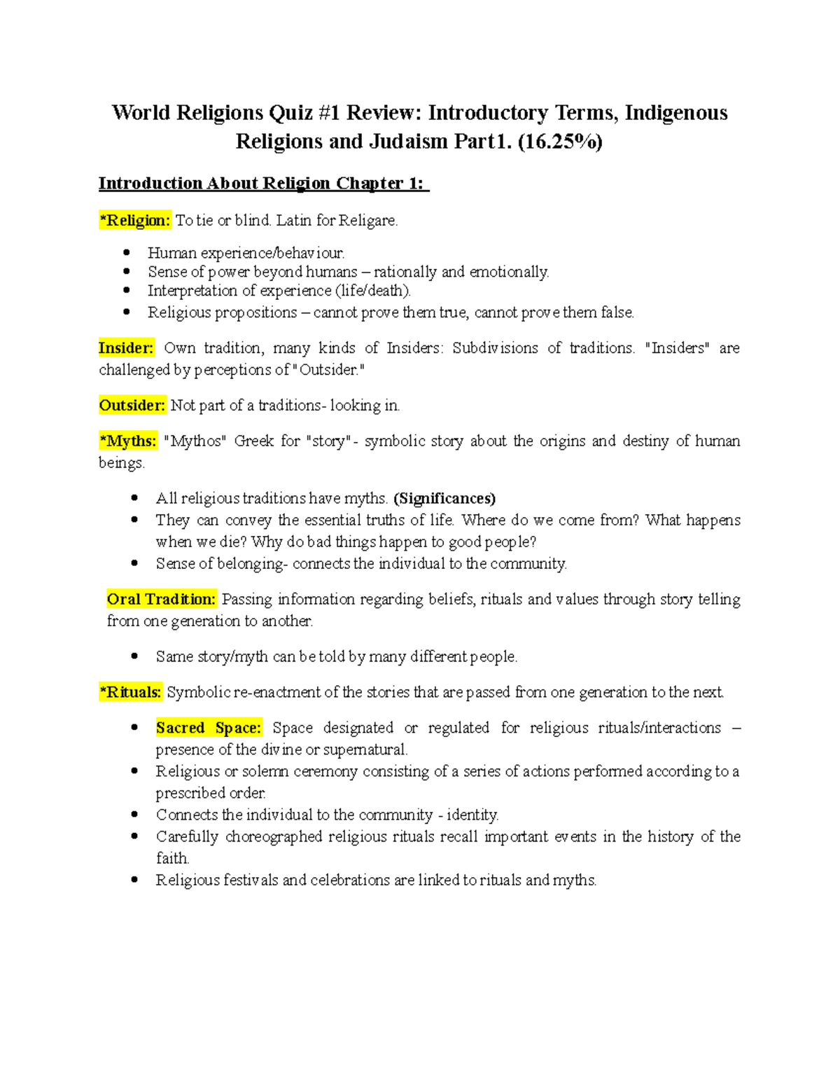 Quiz 1 10 February 2016, questions and answers - World Religions Quiz ...
