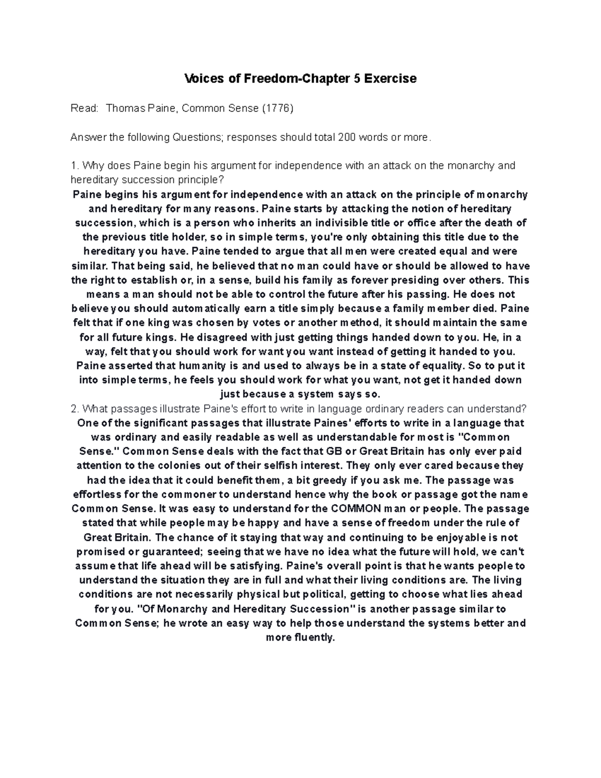 Voices of Freedom-Chapter 5 Exercise - Voices of Freedom-Chapter 5 ...