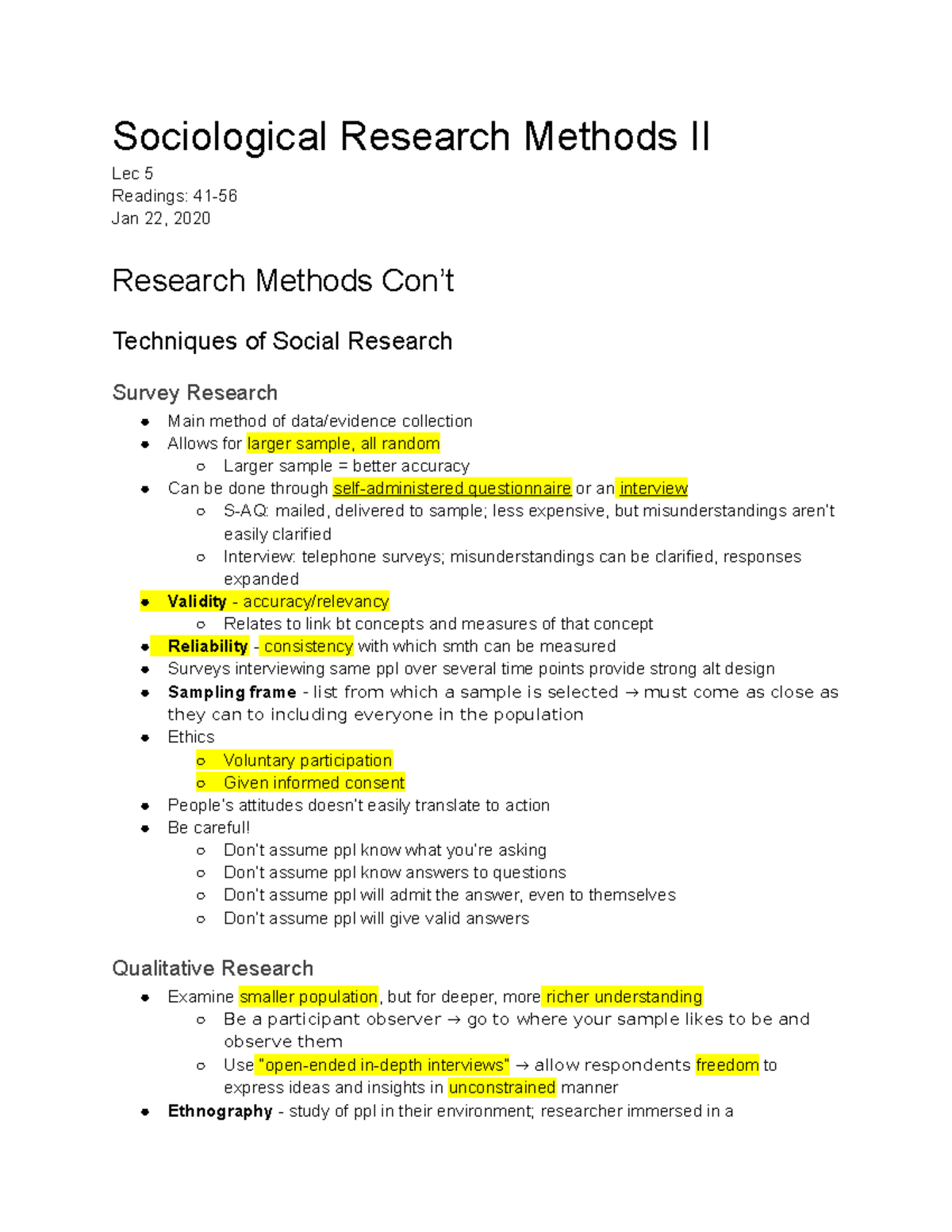 Lecture 6 - Sociological Research Methods II - Sociological Research ...