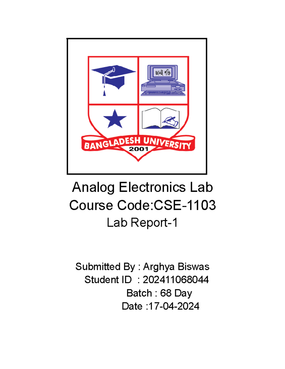 Final Lab Report Electronic equepment - Analog Electronics Lab Course ...
