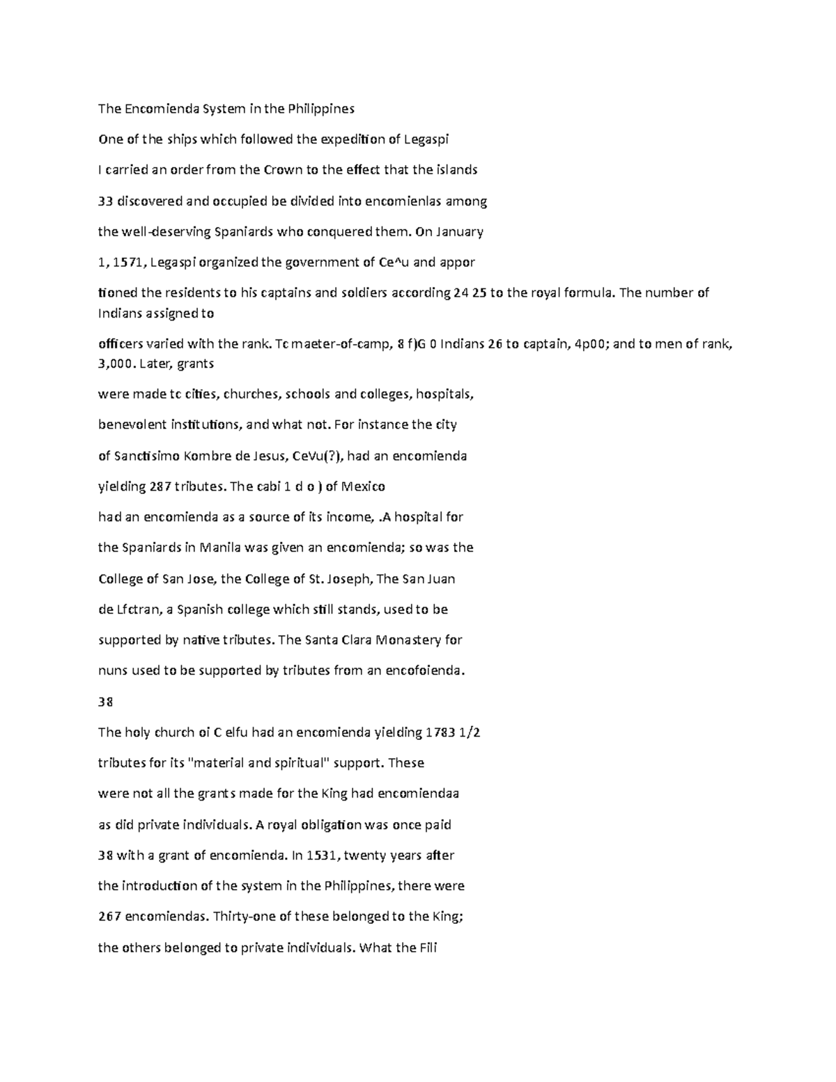 The Encomienda System in the Philippines - On January 1, 1571, Legaspi ...
