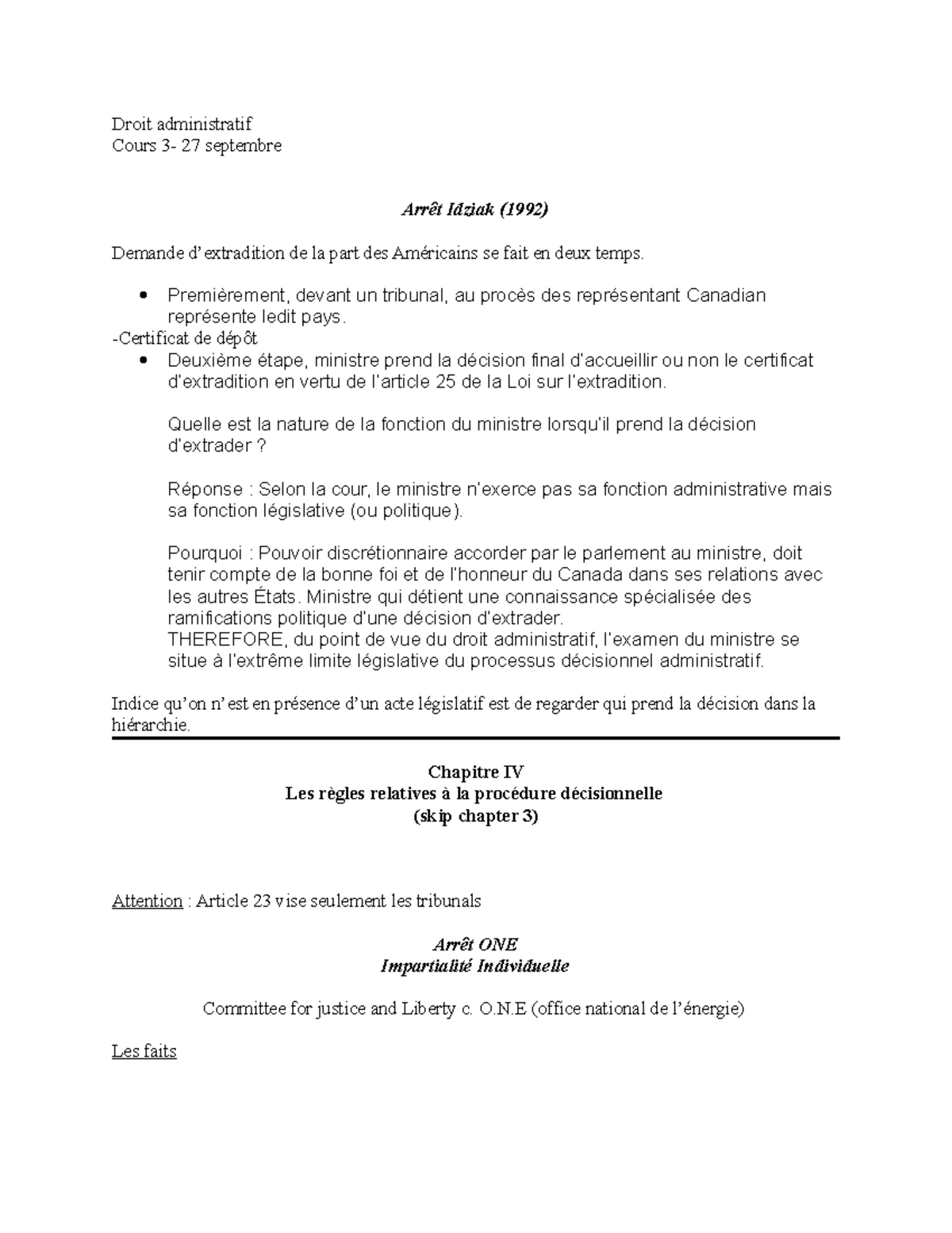 Droit administratif - Droit administratif Cours 3- 27 septembre Arrêt ...