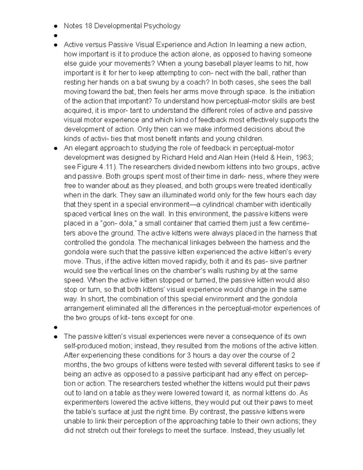 Notes 18 Developmental Psychology - Notes 18 Developmental Psychology ...