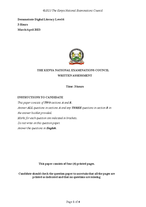 Candidate written demonstrate digital literacy level 5 - TVET ...