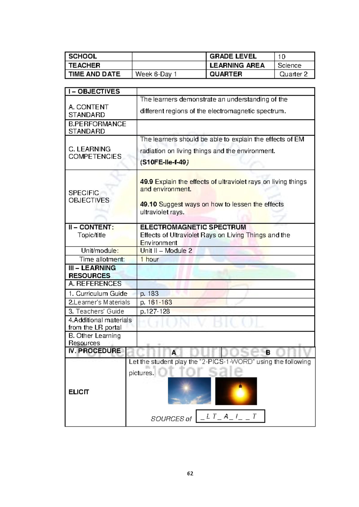 Q2,WEEK-6-SF10FE-IIEe-f-49 IIg-50 - SCHOOL GRADE LEVEL 10 TEACHER ...