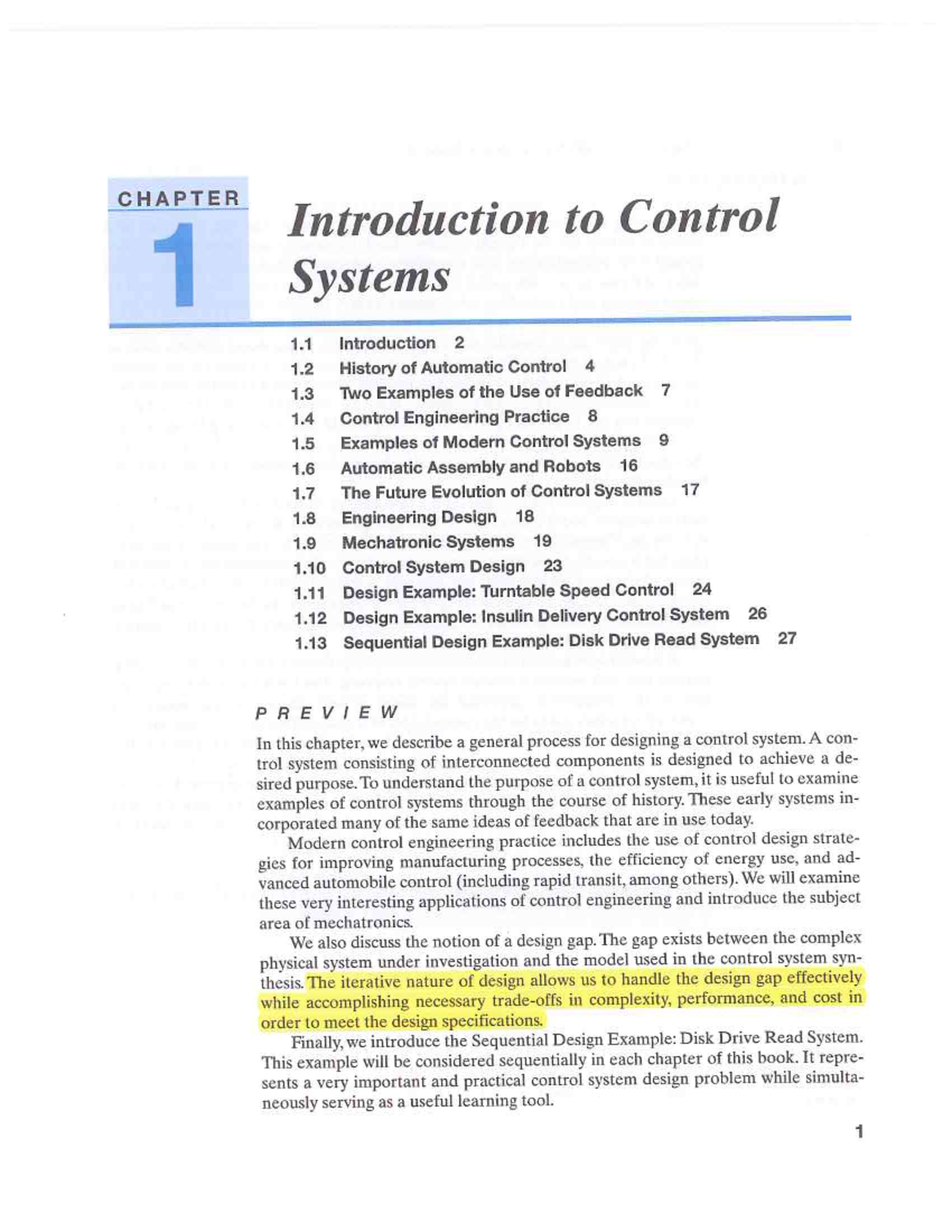 Lectura 1 - .611 A P TE Fl Introduction to Control Systems 1 ...
