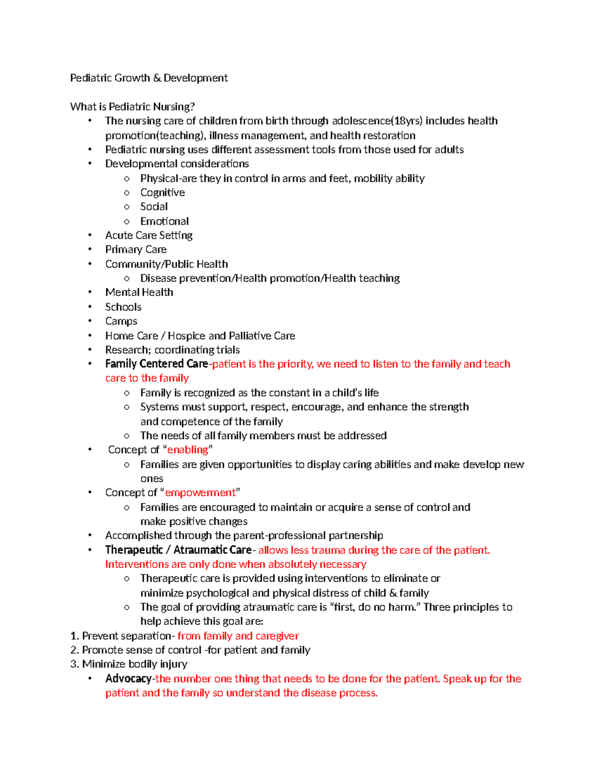 Pediatric Growth - notes - Pediatric Growth & Development What is ...