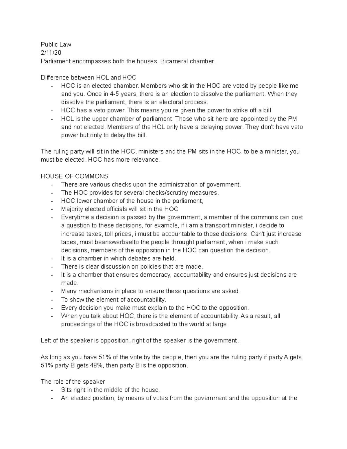 Public Law 2 11 20 - Public Law 2/11/ Parliament encompasses both the ...