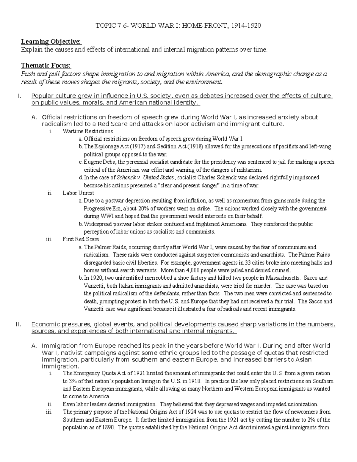 Topic 7 - history yum - TOPIC 7- WORLD WAR I: HOME FRONT, 1914 ...