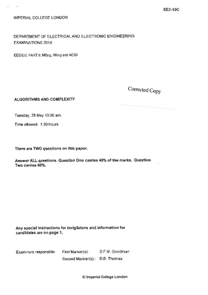Lecture 3 - divide and conquer - Algorithms and Complexity (EE2‐10C) Divide and Conquer Cormen ...
