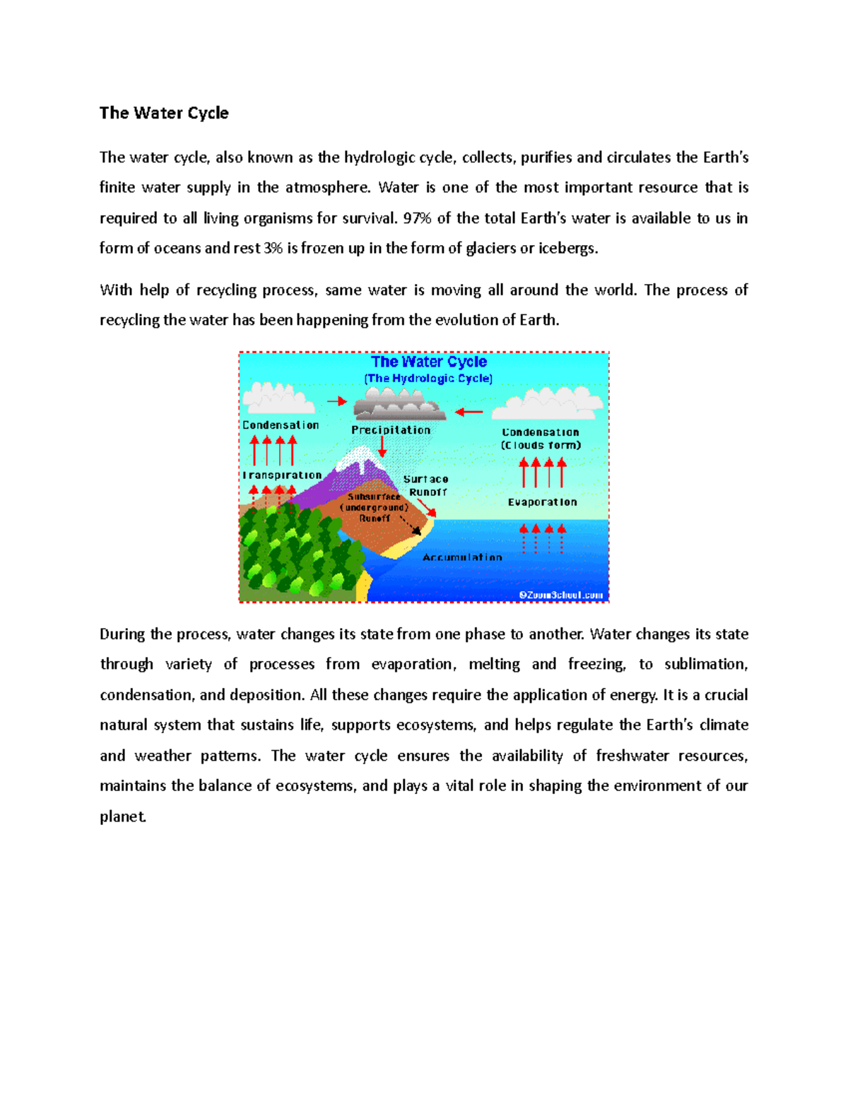 The Water Cycle - assa,kasndS,N. - The Water Cycle The water cycle ...