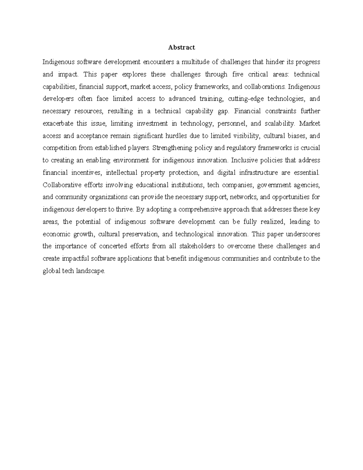 Challenges OF Indigenous Software Application - Abstract Indigenous ...