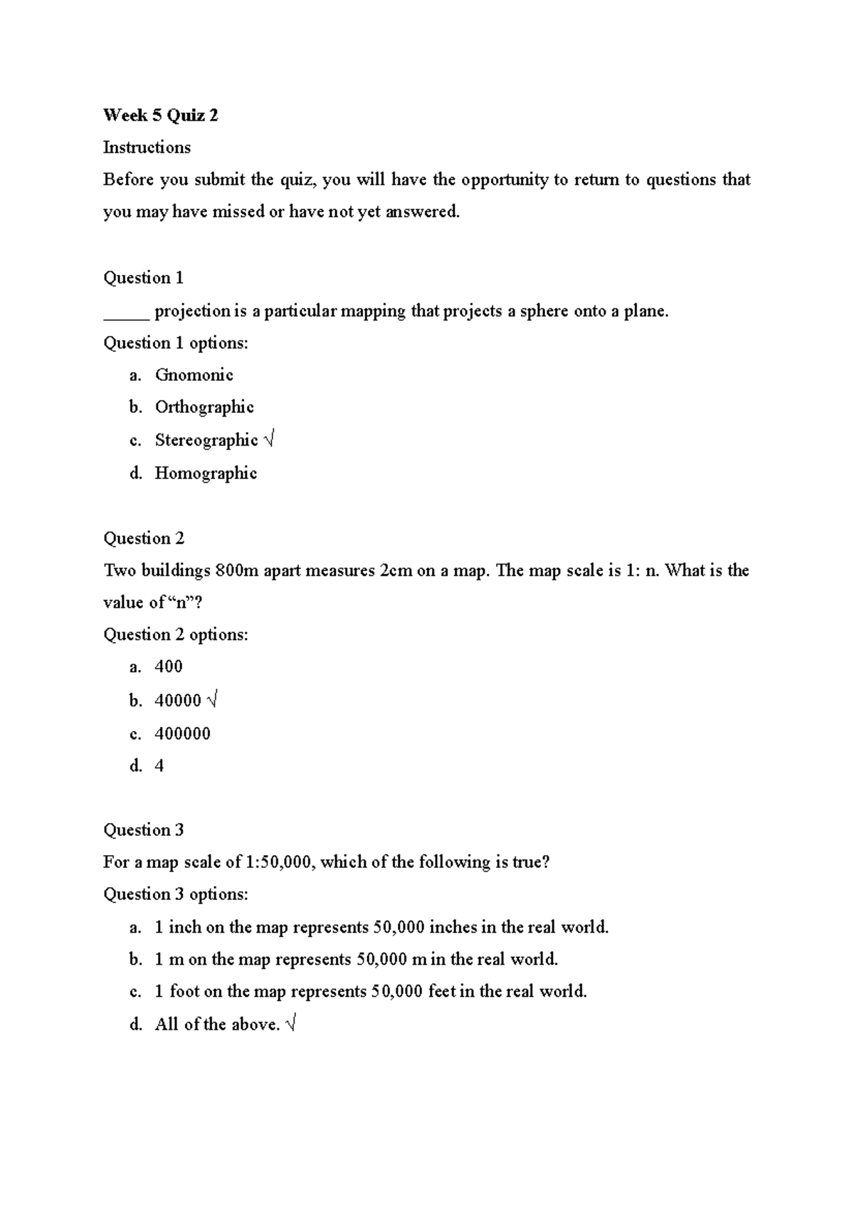 Week 5 Quiz 2 Concepts of GIS and Remote Sensing in Environmental ...