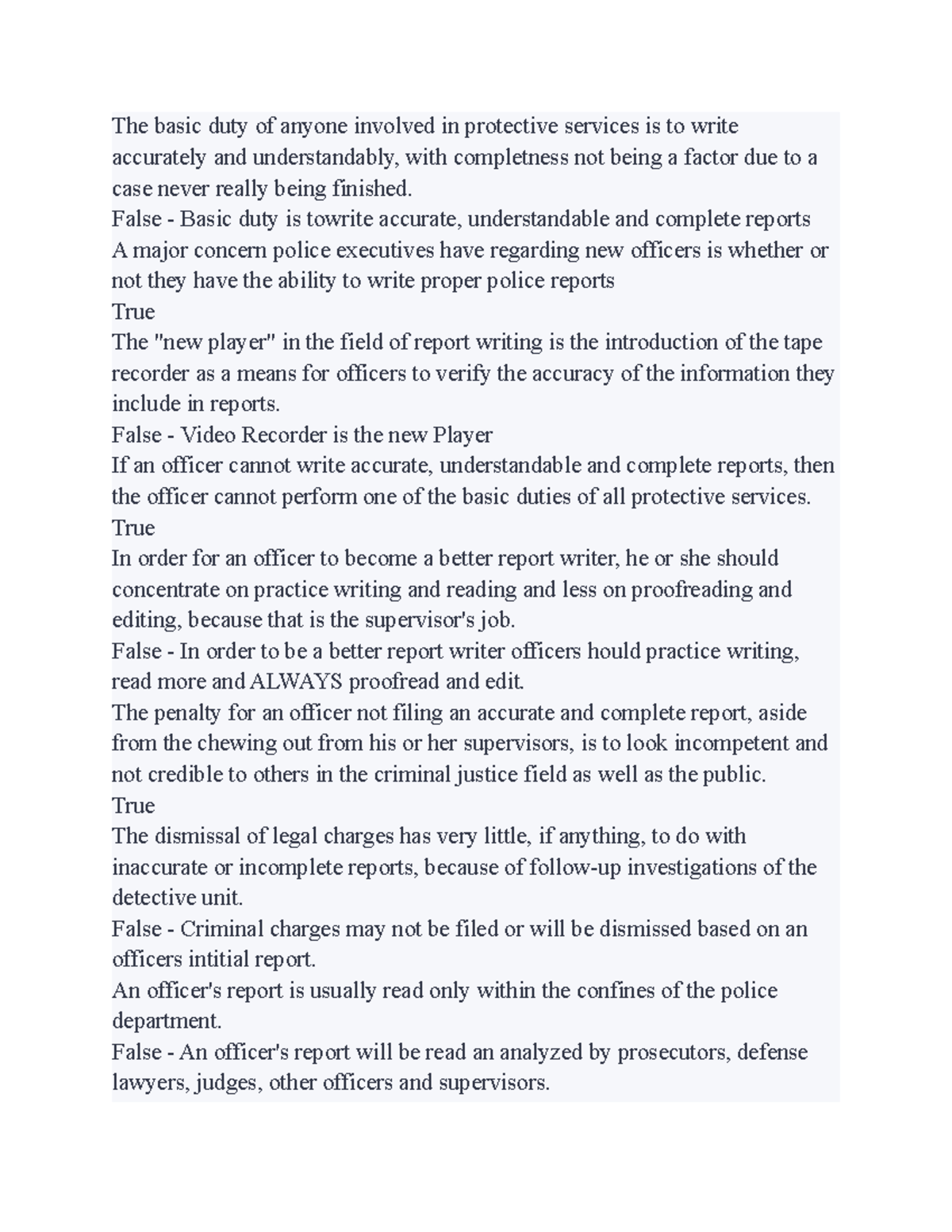 Writing 3 - practice materials - The basic duty of anyone involved in ...