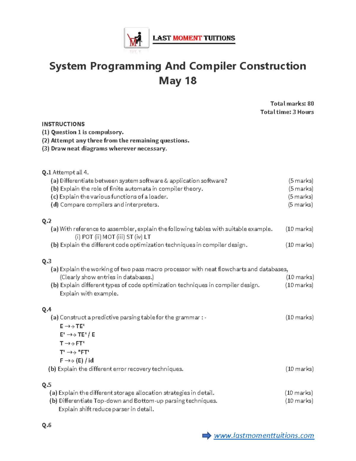 Spcc may 18 converted - Notes - lastmomenttuitions System Programming ...