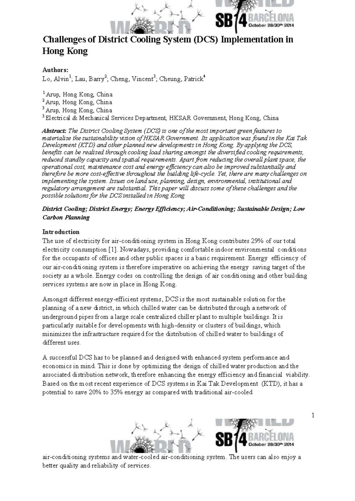 Challenges of District Cooling System (DCS) - Its application was found ...
