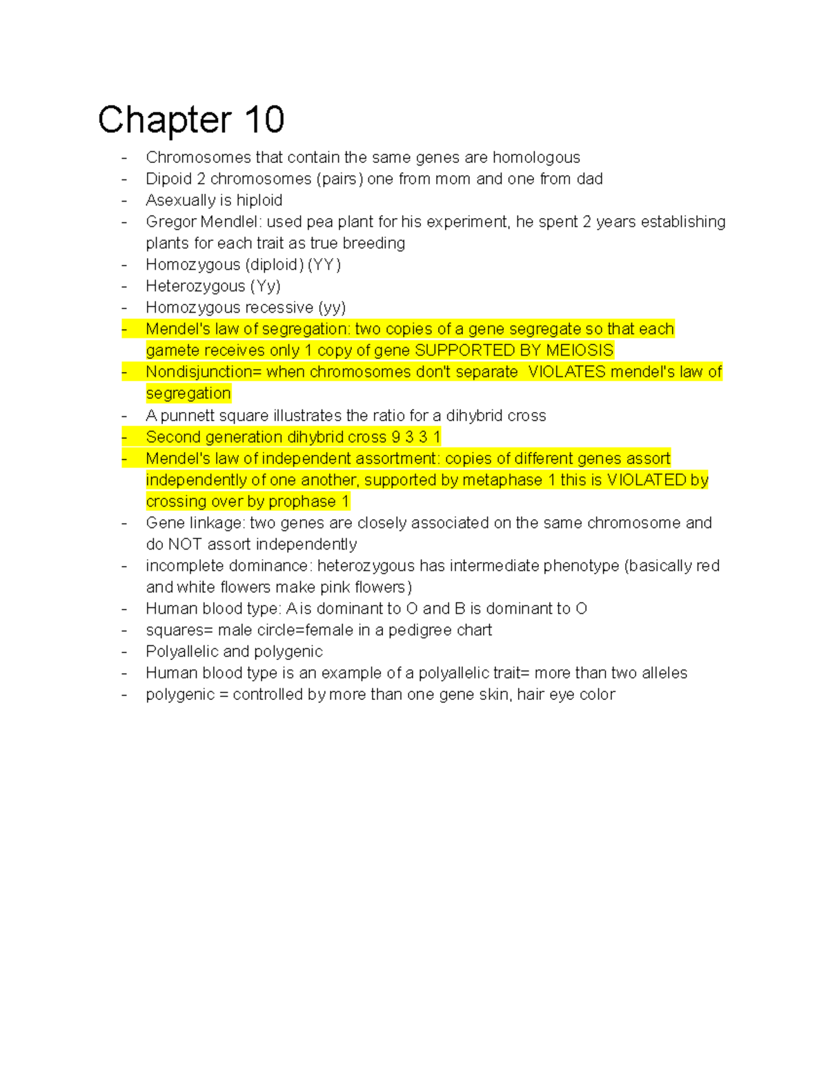 BIO CH10 - Chapter 10 genetics and inheritance. - Chapter 10 ...