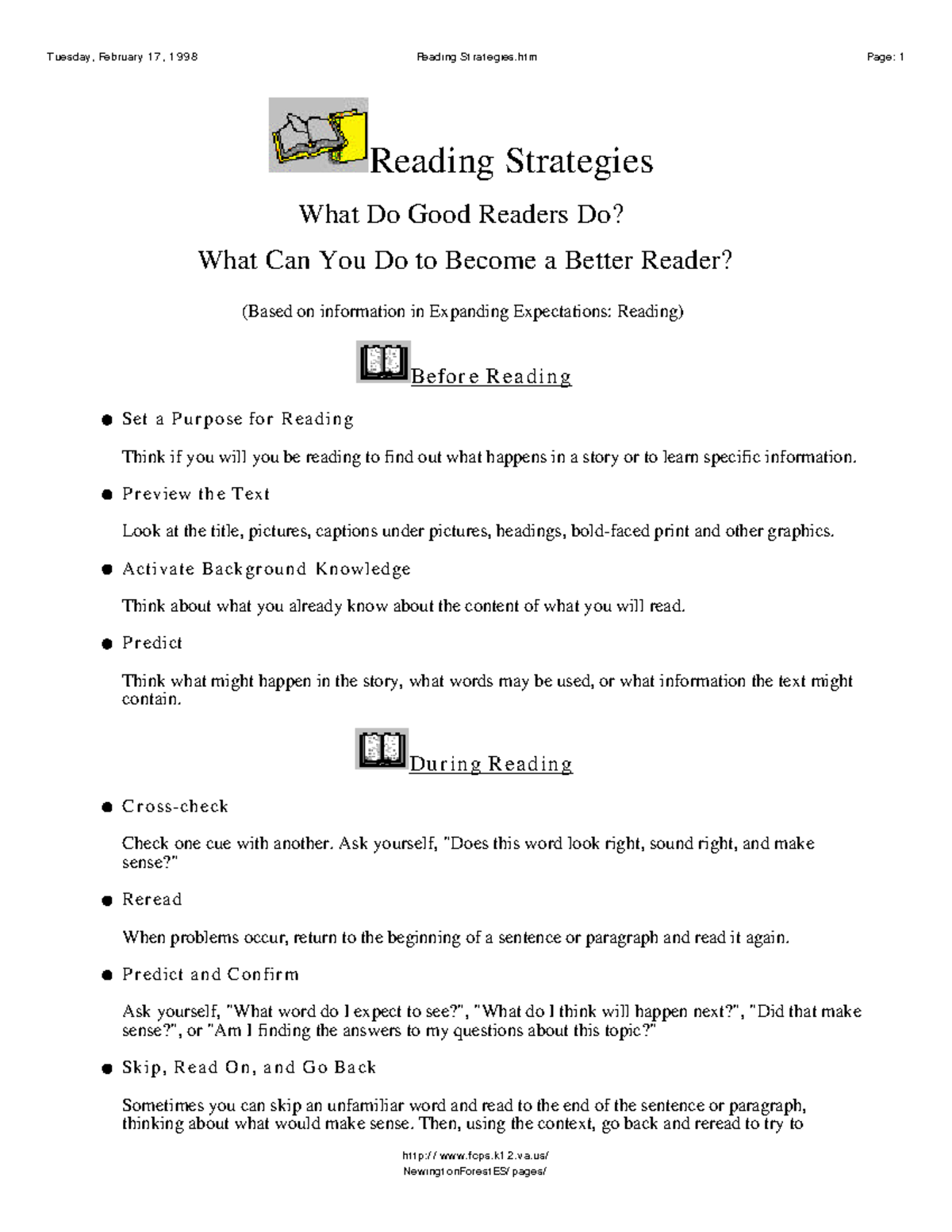 Reading Strategies - what do good readers do - Tuesday, February 17 ...