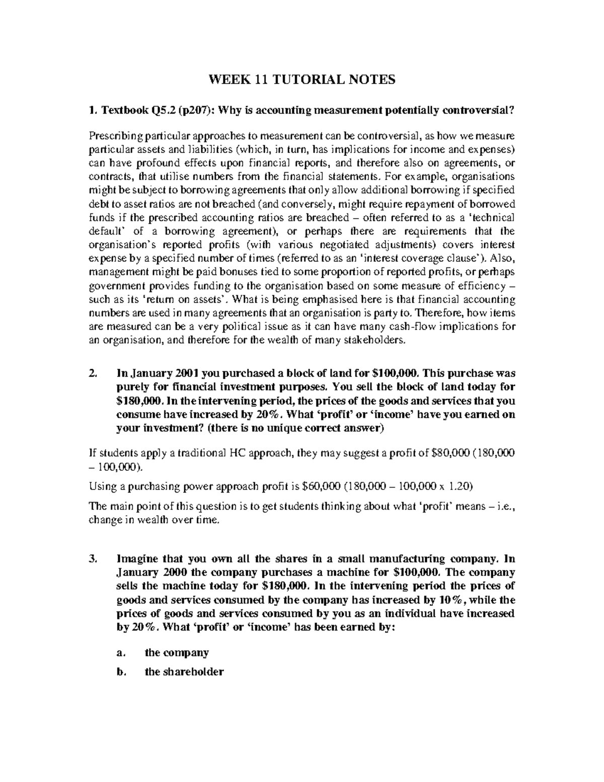 Week11 Tutorial notes - WEEK 11 TUTORIAL NOTES Textbook Q5 (p207): Why ...
