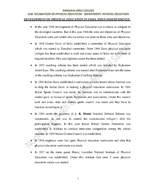 PRE- Independence period in Indian develop physical education - Sub ...