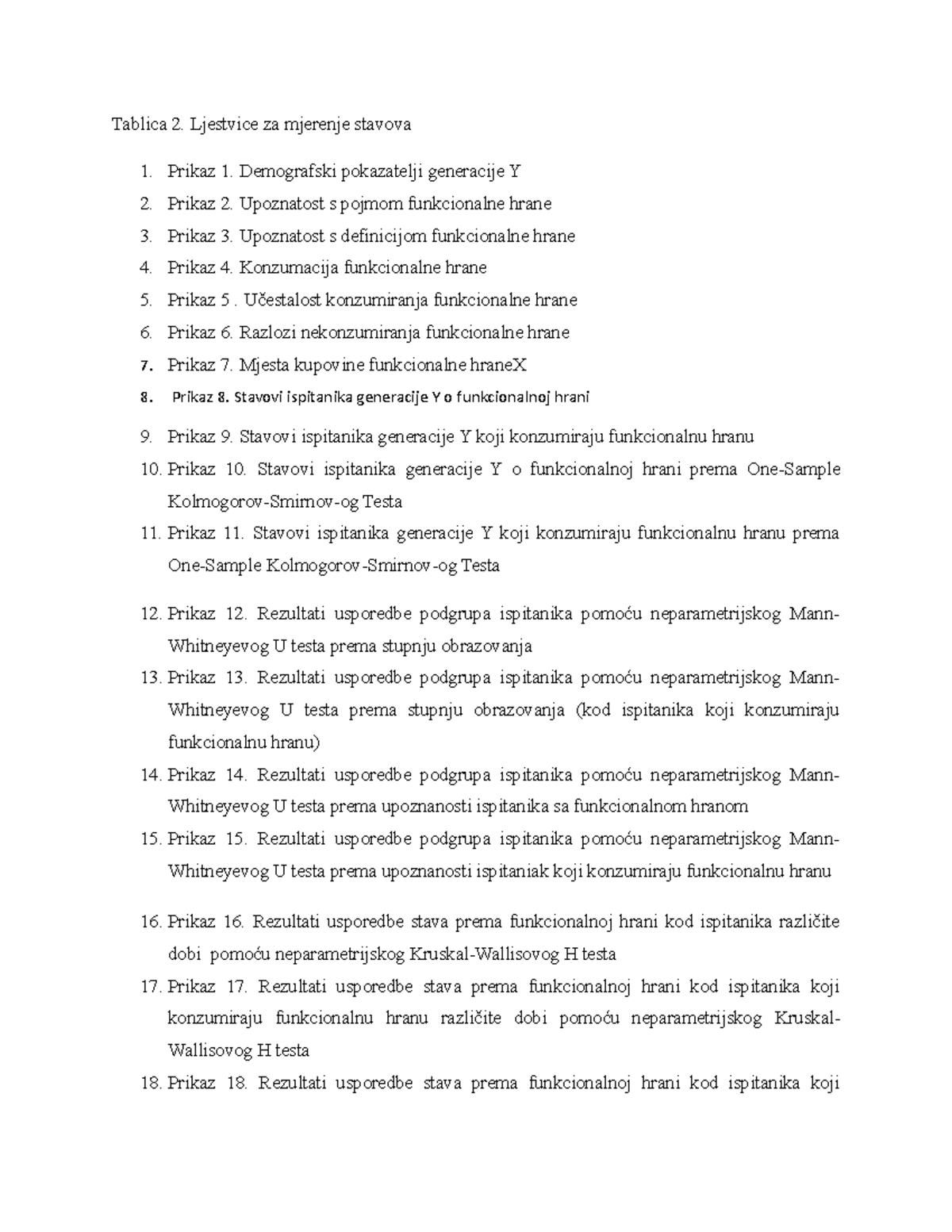 Tablica 2 - Tablica 2. Ljestvice za mjerenje stavova Prikaz 1 ...